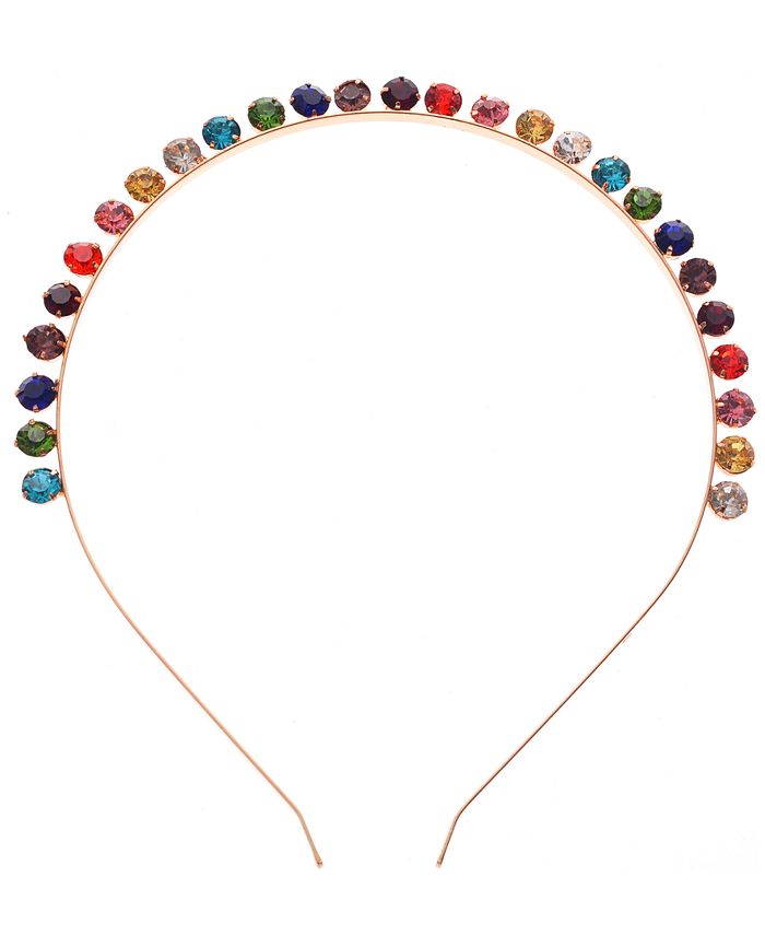 Inc International Concepts Gold Tone Multicolor Crystal Headband
