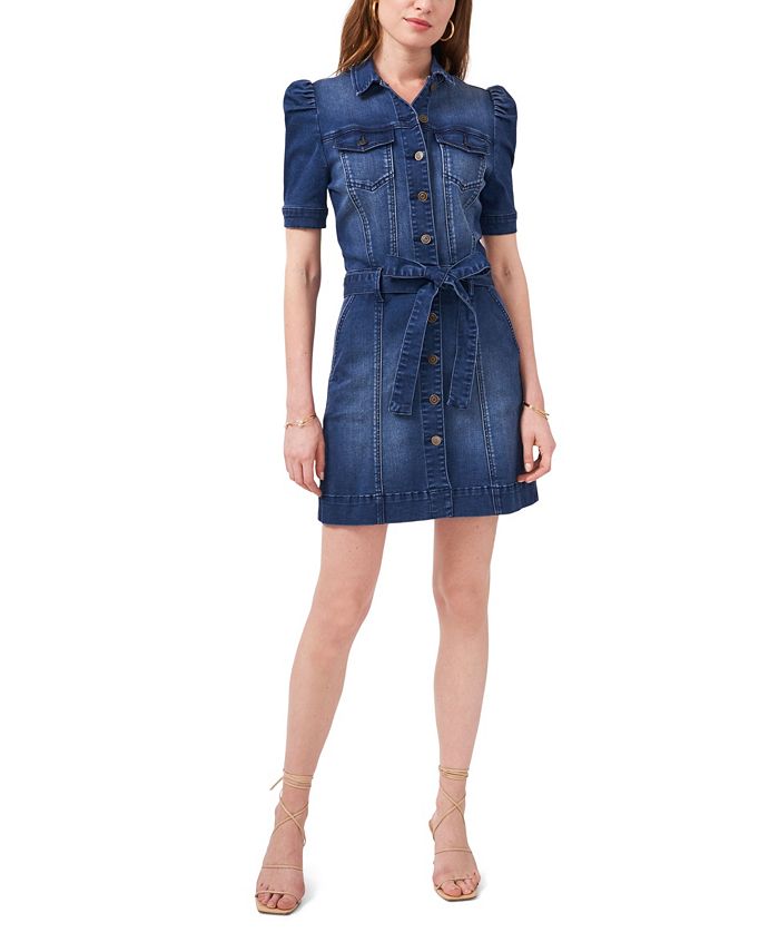 1.STATE Tie Waist Button Up Dress - Macy's