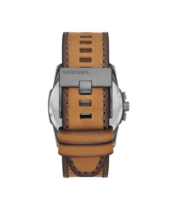 Diesel Men's Master Chief Three-Hand Brown Leather Watch 46mm - Macy's