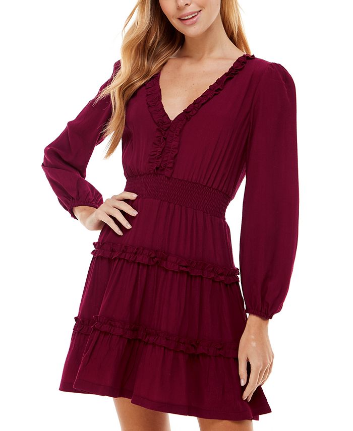 City Studios Juniors' Ruffled Fit & Flare Dress - Macy's