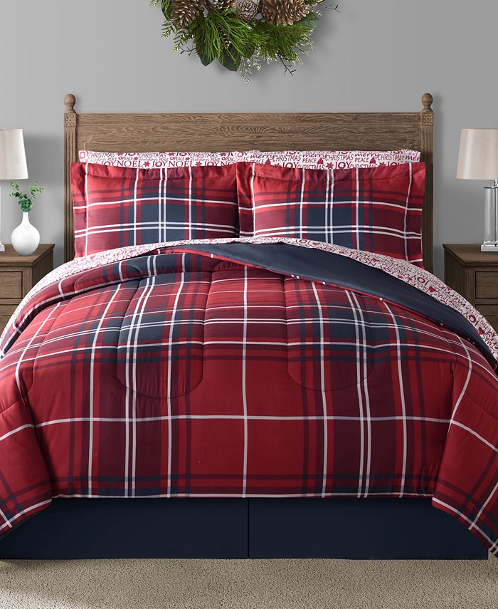 Sunham Holiday Sentiments 8-Pc. Full Comforter Set - Macy's