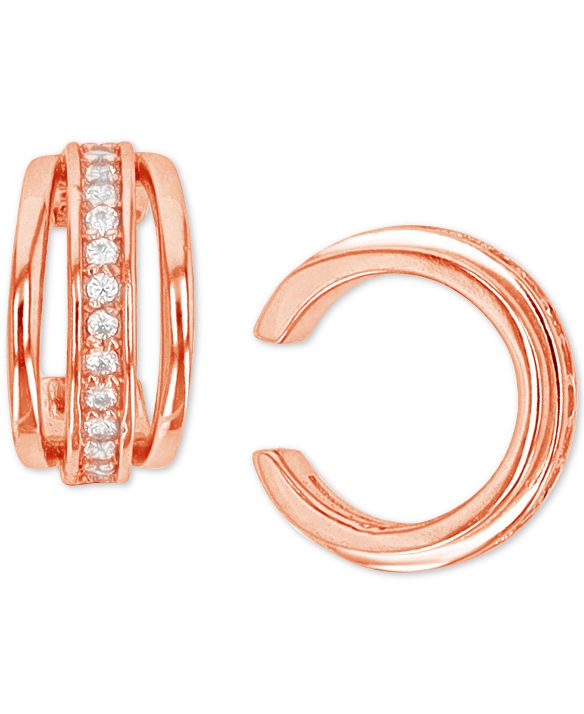 Click here for Cubic Zirconia Triple Row Ear Cuffs - Rose Gold prices