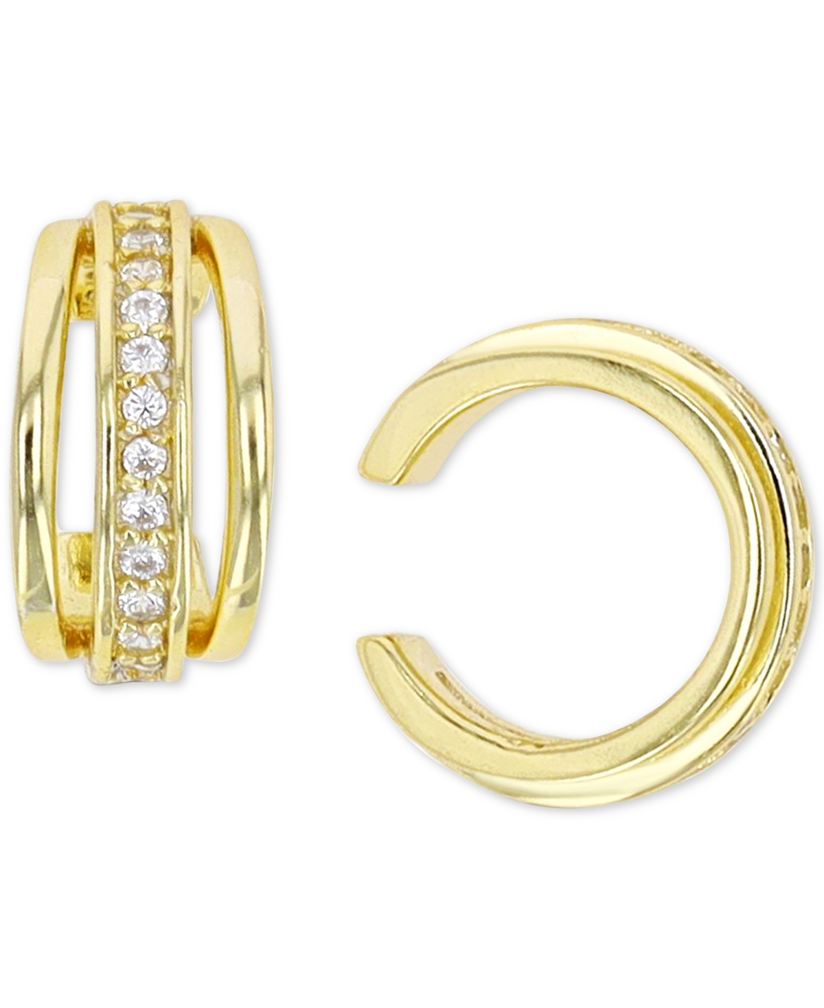 Click here for Cubic Zirconia Triple Row Ear Cuffs - Yellow Gold prices
