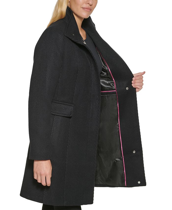 Calvin Klein Women's Stand-Collar Walker Coat & Reviews - Coats ...