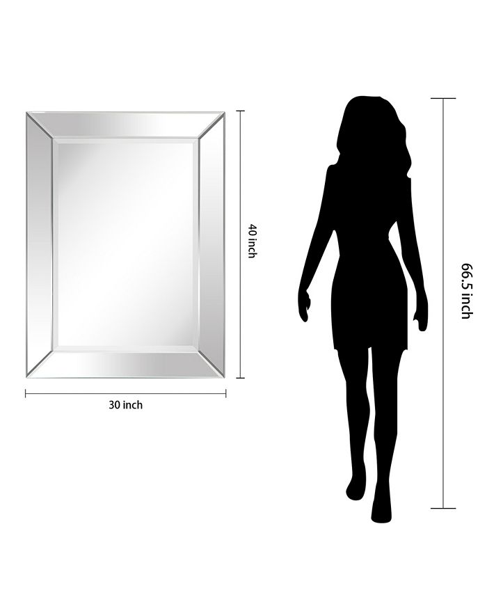 Empire Art Direct Solid Wood Frame Covered with Beveled Clear Mirror ...