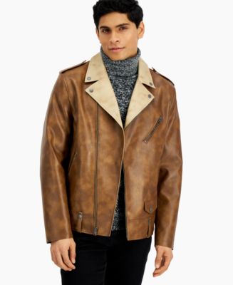 INC International Concepts Men's Brun Biker Jacket, Created for Macy's ...