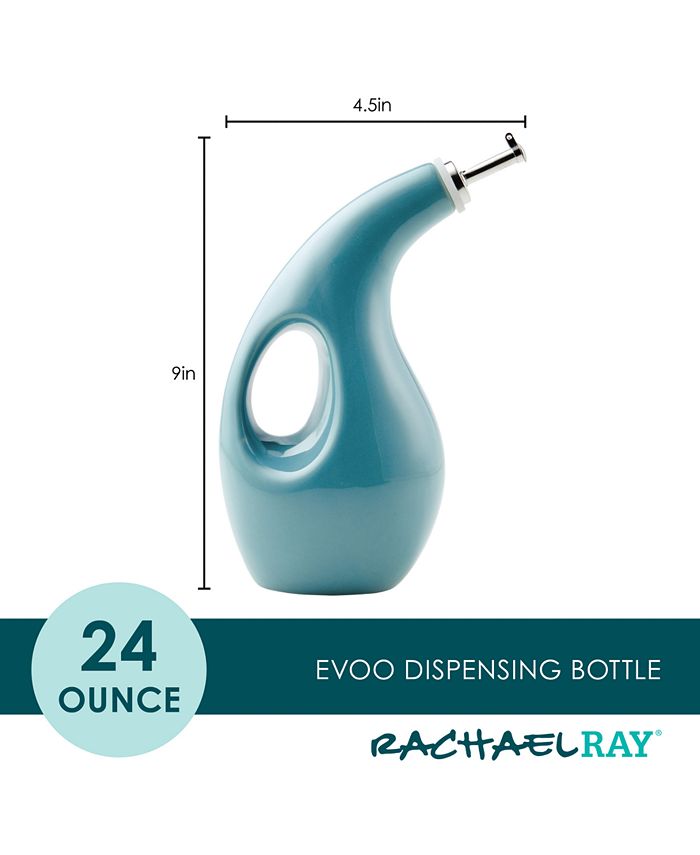 Rachael Ray Ceramic EVOO Oil and Vinegar Dispensing Bottle, 24-Ounce ...