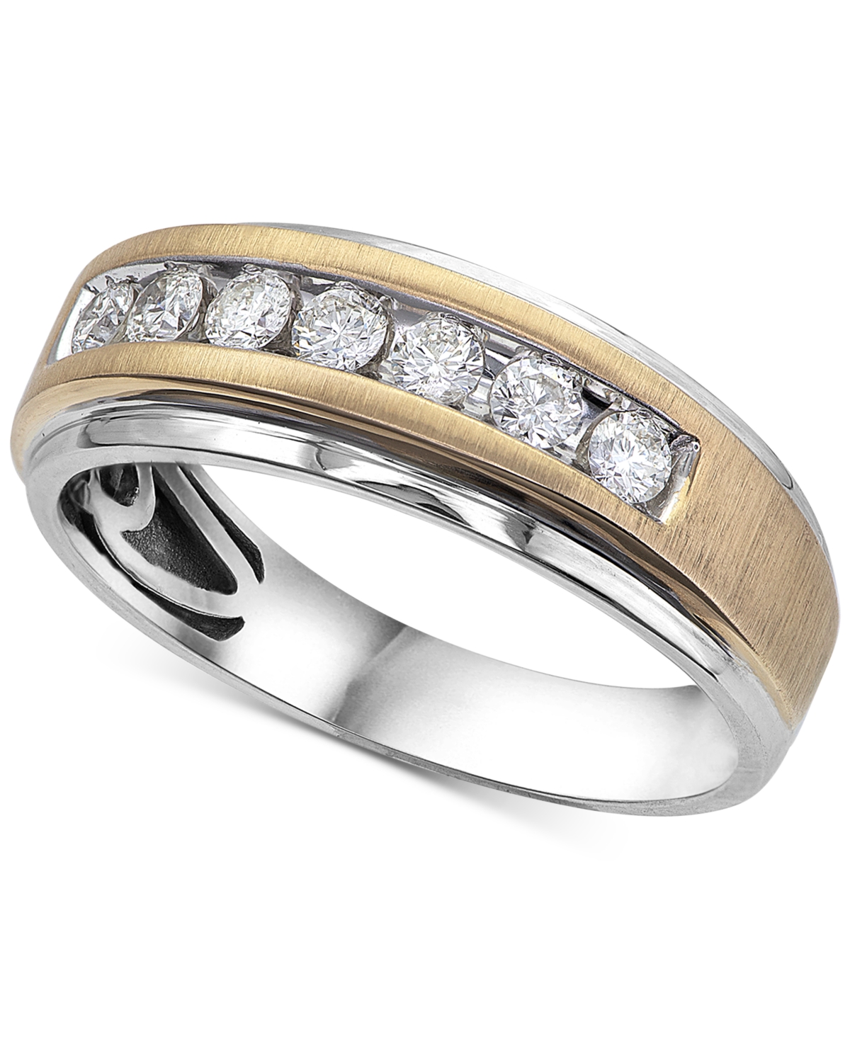 Click here for Mens Diamond 7-Stone Wedding Band (1/2 ct. t.w.) i... prices