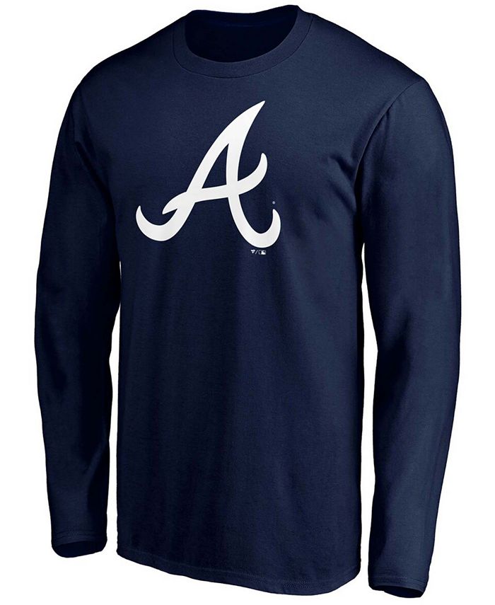Fanatics Men's Navy Atlanta Braves Official Logo Long Sleeve T-shirt ...
