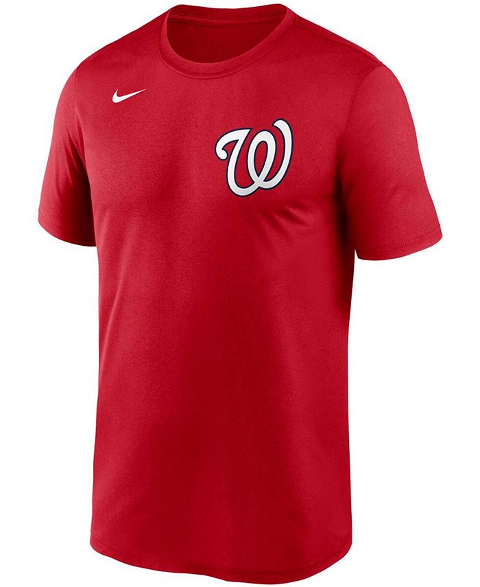 Nike Men's Red Washington Nationals Wordmark Legend T-shirt - Macy's