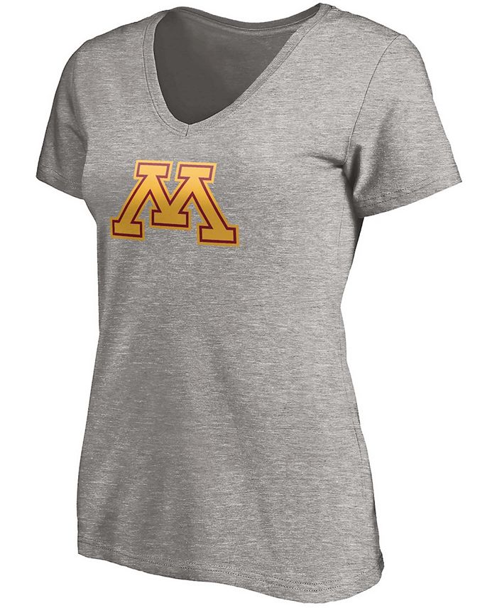 Fanatics Women's Heathered Gray Minnesota Golden Gophers Primary Logo V ...