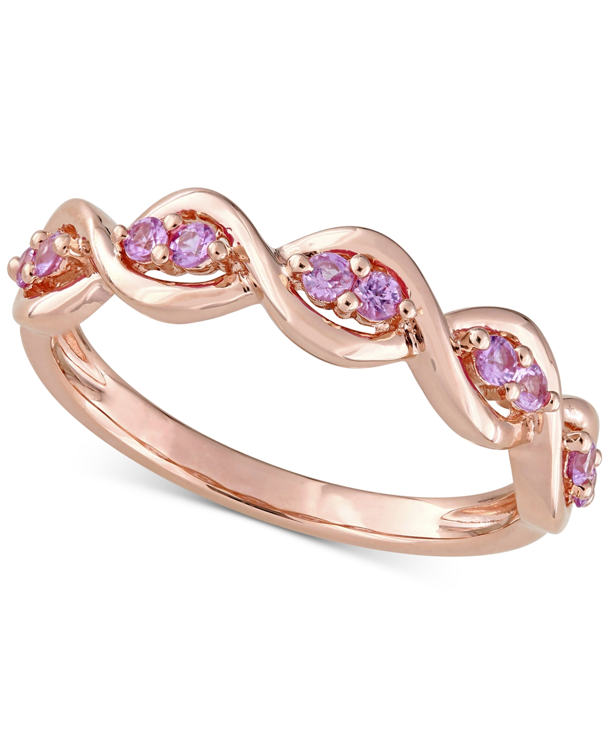 Click here for Pink Sapphire Wavy Ring (1/3 ct. t.w.) in 14k Rose... prices