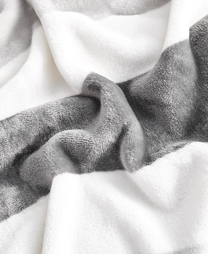 Nautica Awning Stripe Ultra Soft Plush Reversible Throw, 60" X 50" - Macy's