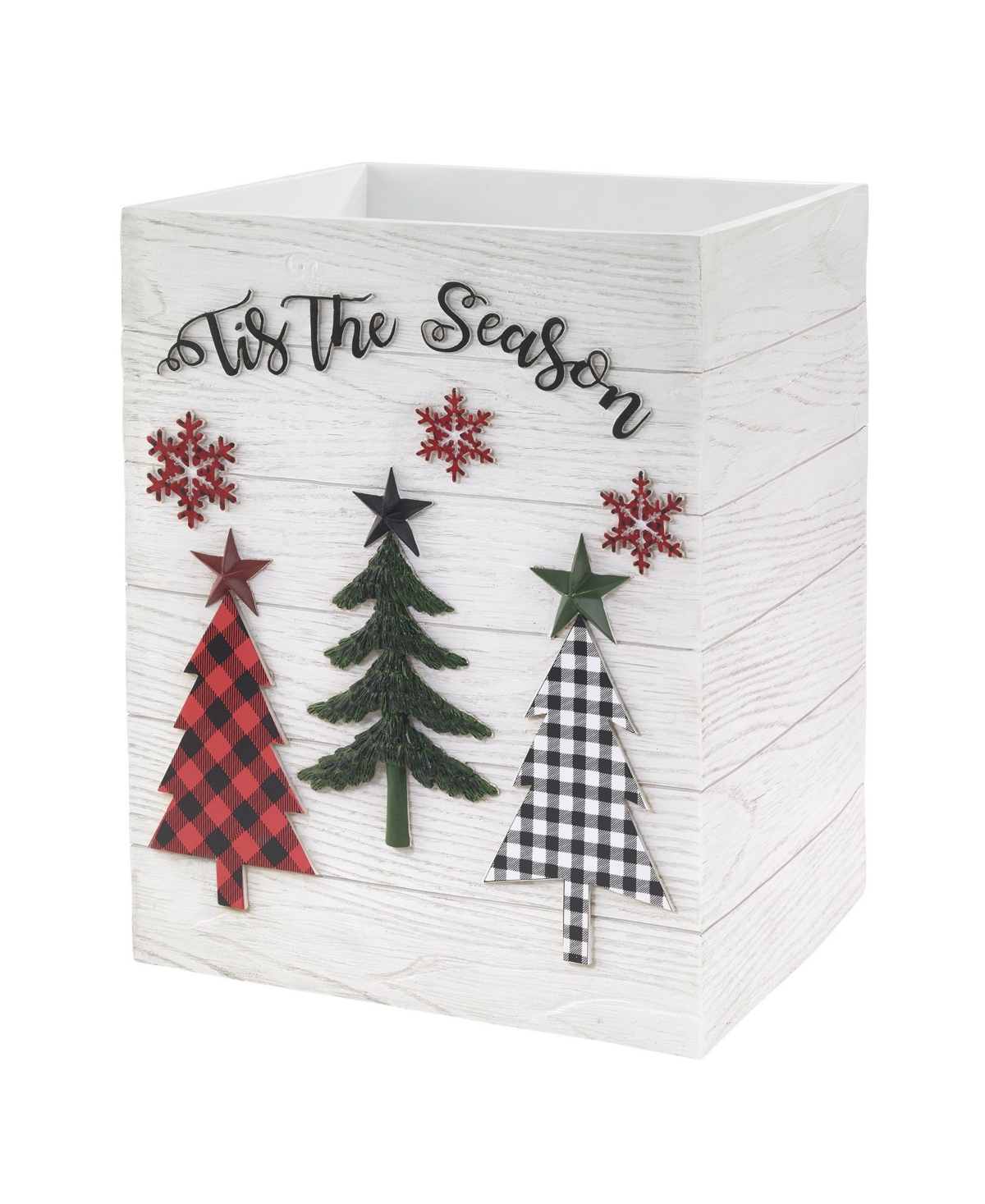 Click here for Avanti Tis the Season Holiday Plaid Resin Wastebas... prices