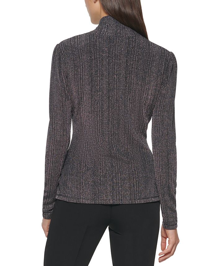 Tommy Hilfiger Metallic Turtleneck Top - Macy's