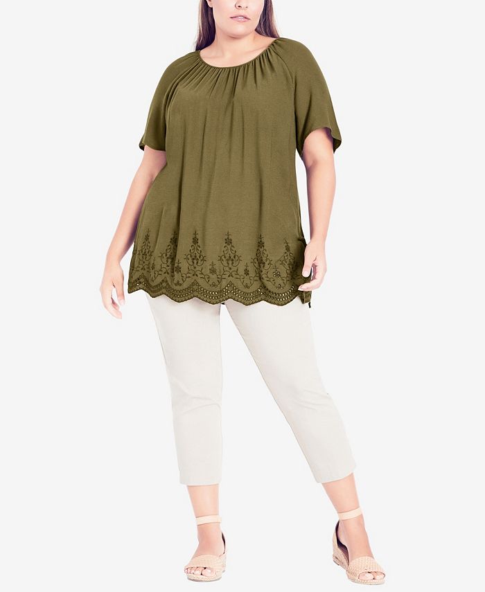 Avenue Plus Size Payton Embroidered Top - Macy's
