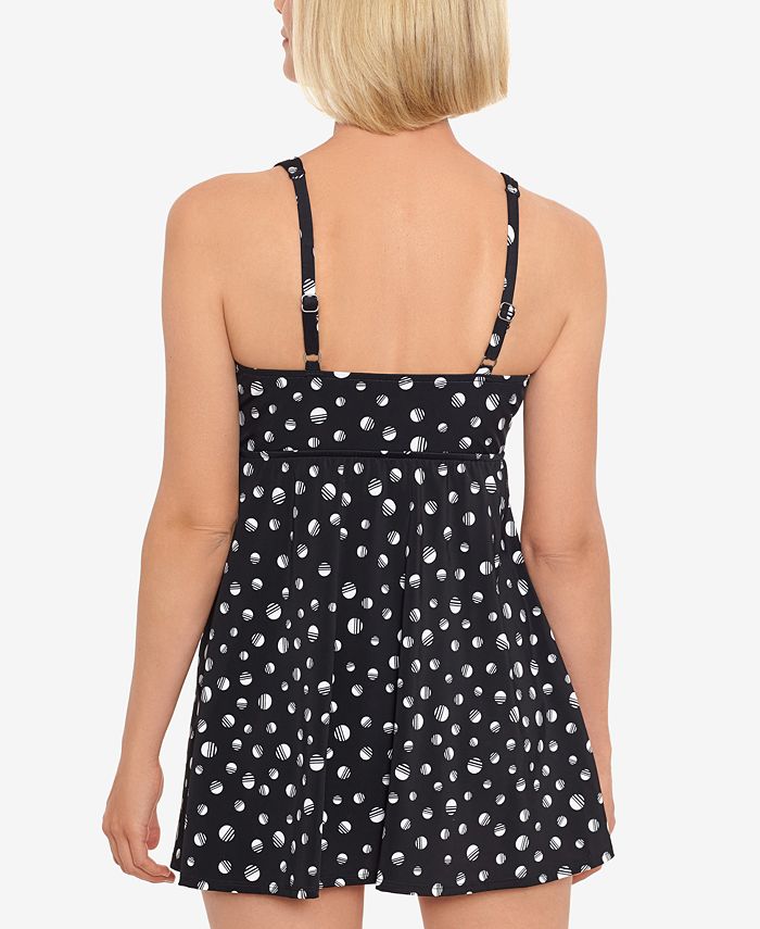 Swim Solutions Banded Empire Waist Tummy Control Swimdress Created For