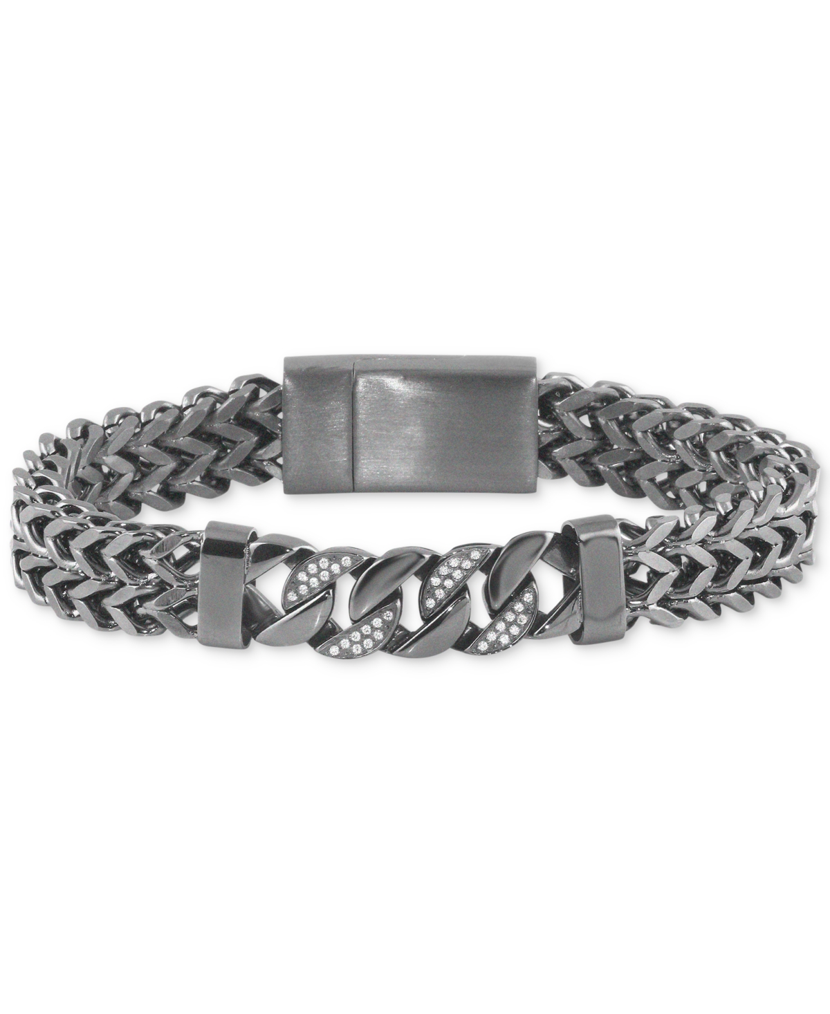 Click here for Mens Diamond Link Bracelet (1/5 ct. t.w.) in Gunme... prices