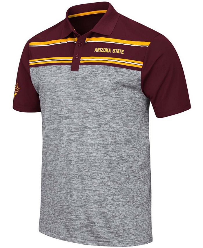 Colosseum Men's Heather Gray Arizona State Sun Devils Murtaugh Polo ...