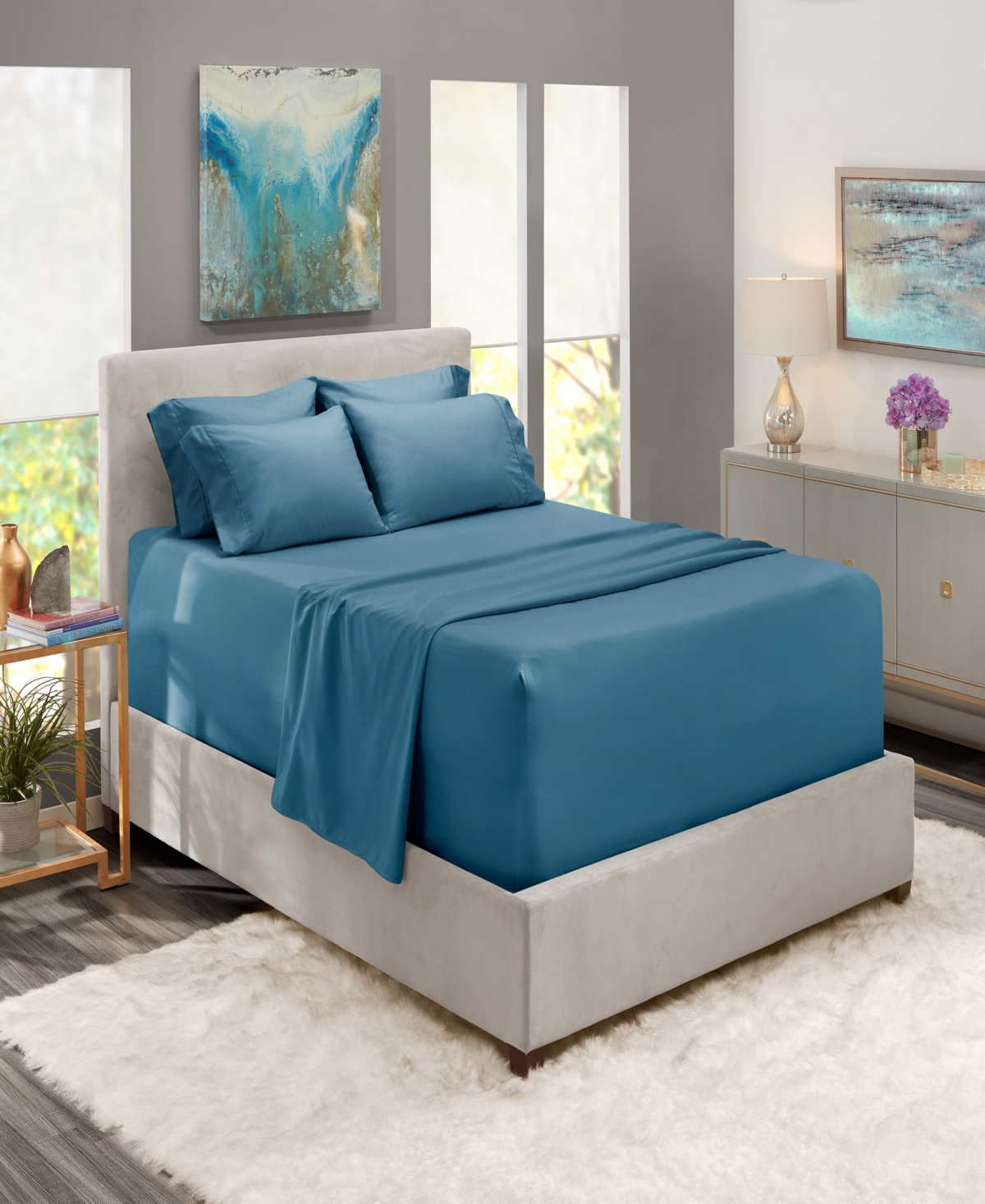 Click here for Nestl Extra Deep Pocket 4-Pc. Sheet Set  Twin - Bl... prices