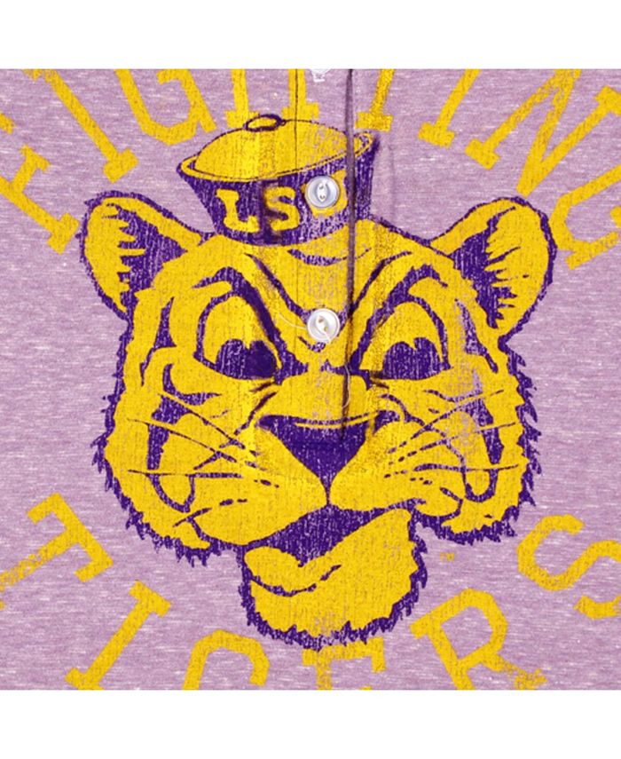Original Retro Brand Women's LSU Tigers Purple Relaxed Henley Tank Top ...
