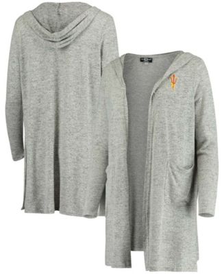 Women's Heathered Gray Arizona State Sun Devils Cuddle Soft Duster Open ...