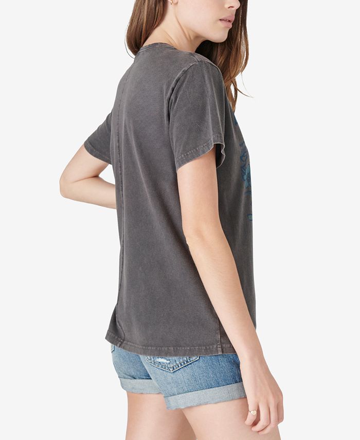 Lucky Brand Cotton Floral-Graphic Boyfriend T-Shirt - Macy's