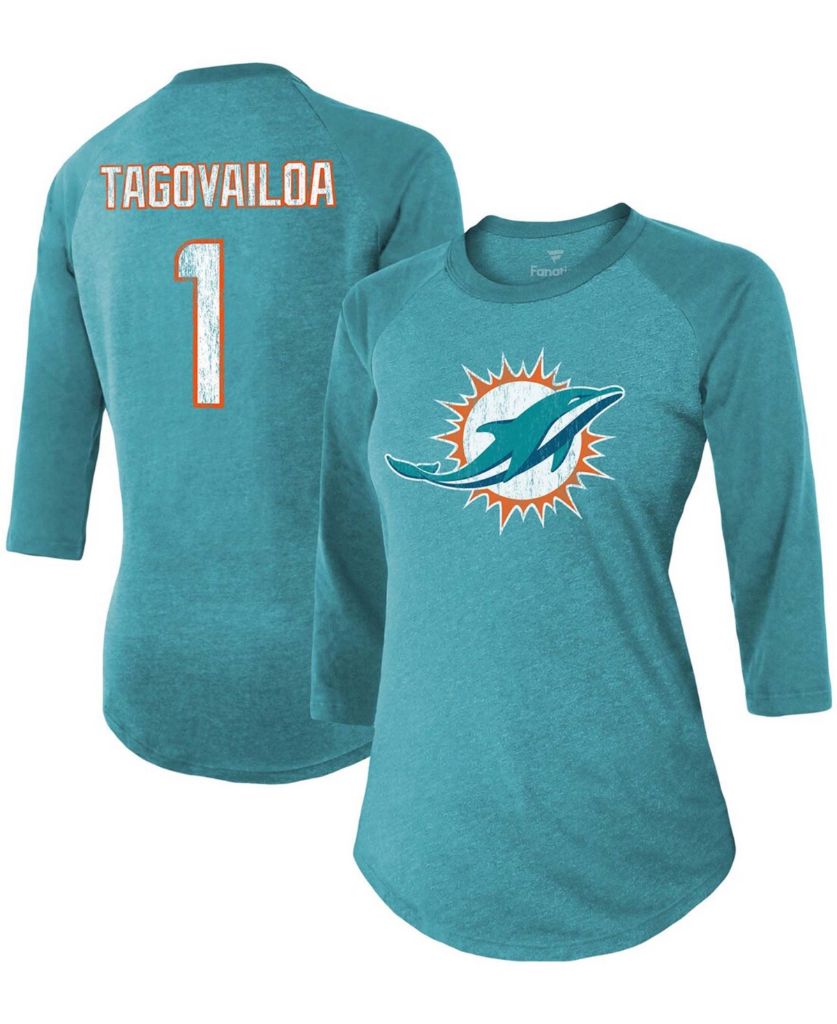 Click here for Womens Tua Tagovailoa Aqua Miami Dolphins Player N... prices