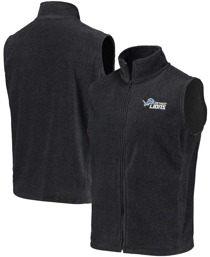 Dunbrooke Men's Gray Detroit Lions Houston Fleece Full-Zip Vest - Macy's