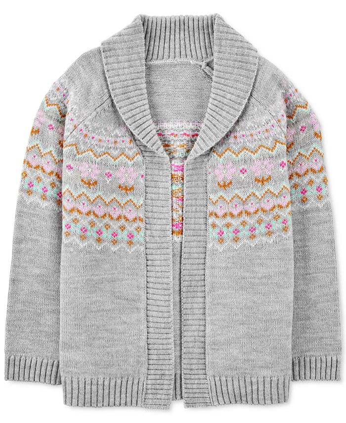 Carter's Little Girls Fair Isle Cardigan - Macy's