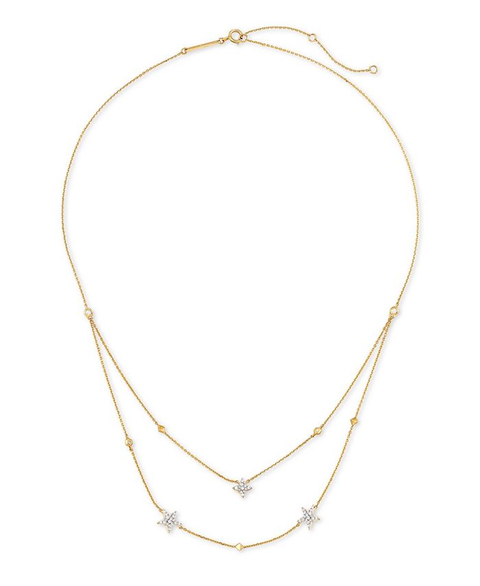 Kendra Scott Star Cluster Multi Strand Necklace (1/5 ct. t.w.) in 14K ...