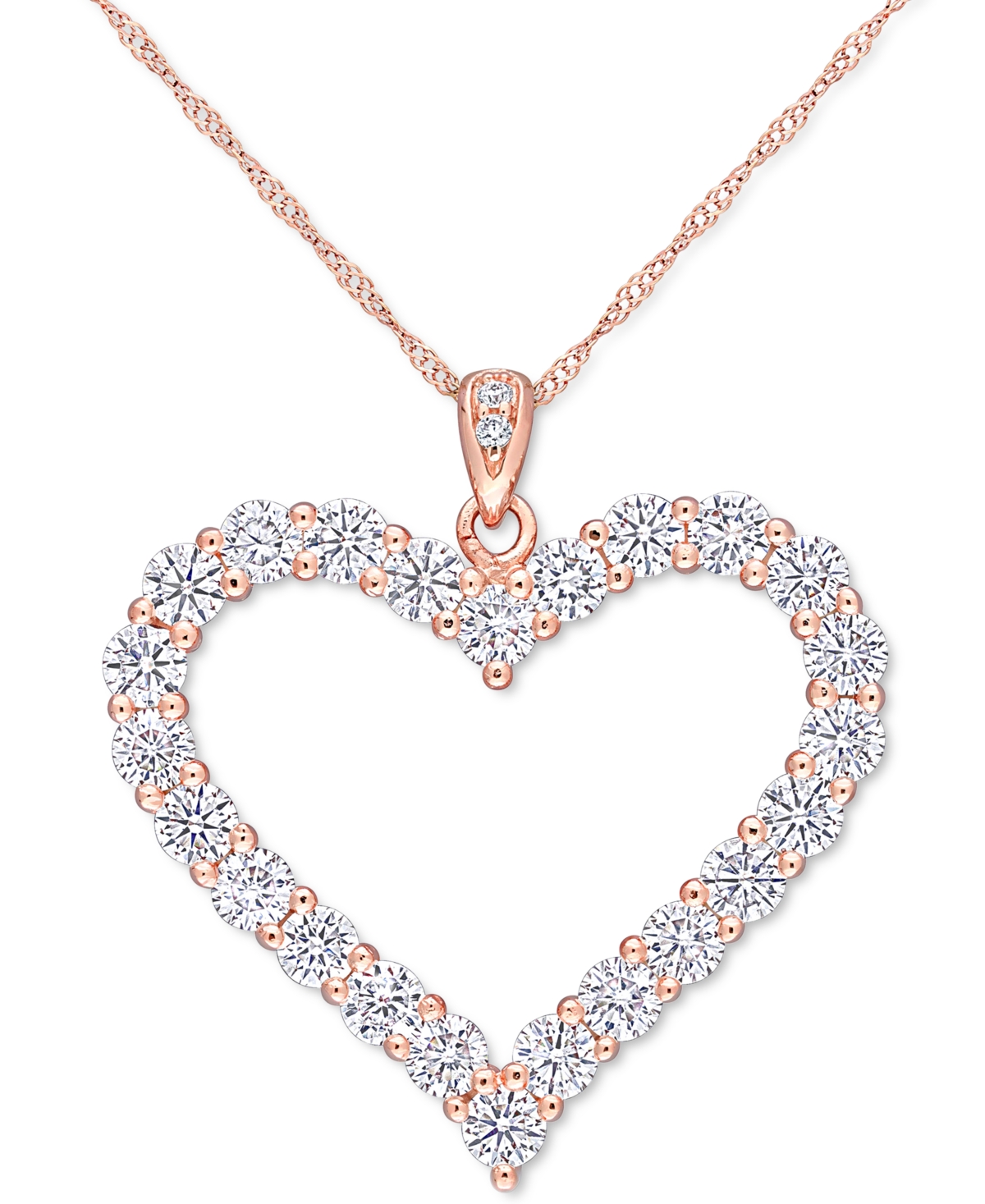 Click here for Lab-Grown Moissanite Heart 18 Pendant Necklace (2-... prices