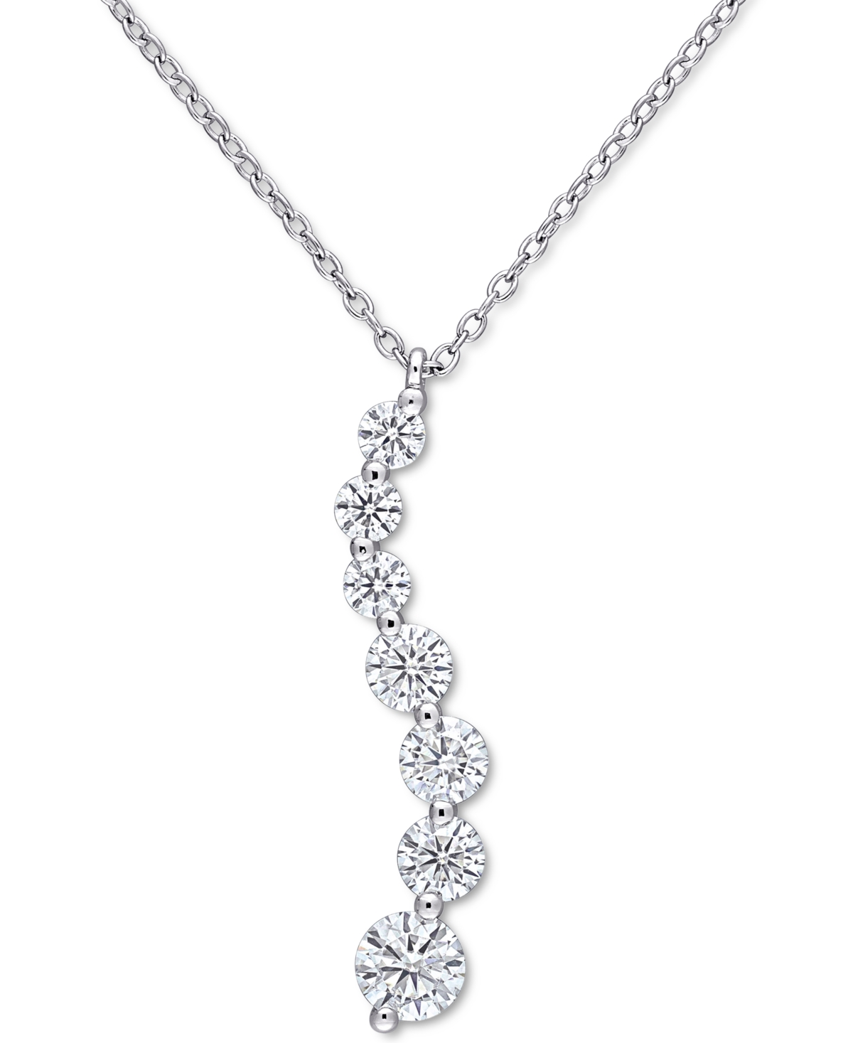 Click here for Lab-Grown Moissanite Swirl 18 Pendant Necklace (1-... prices
