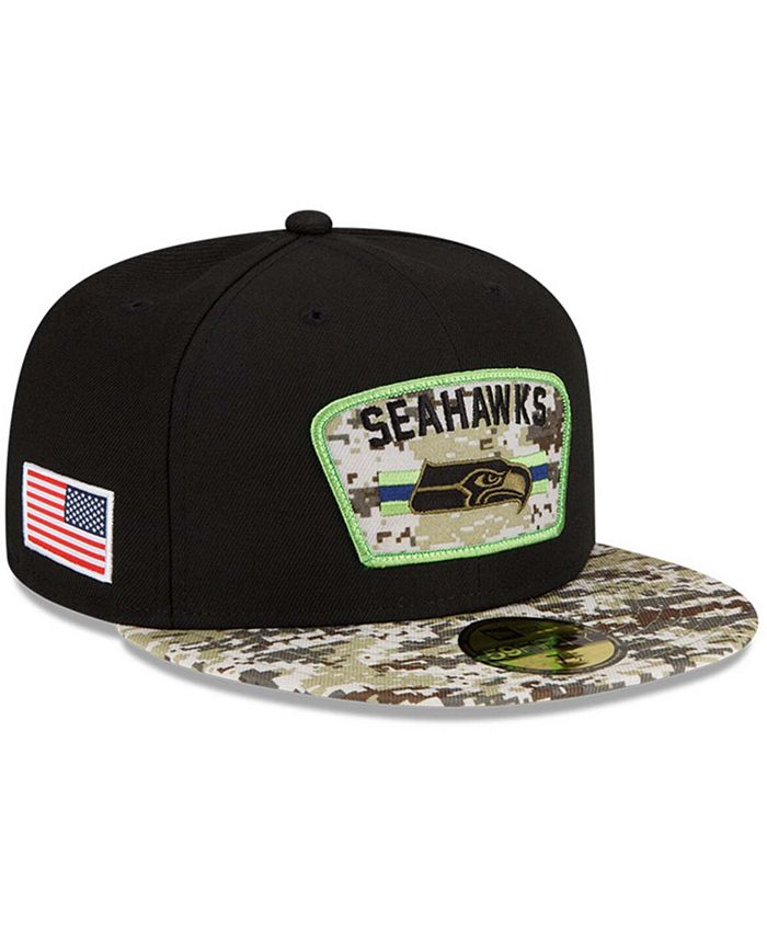 New Era Men's Black-Camouflage Seattle Seahawks 2021 Salute To Service ...
