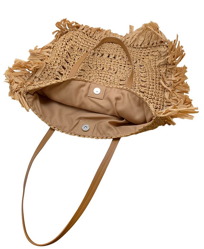 La Regale Ocean Macrame Granny Square with Fringe Tote - Macy's