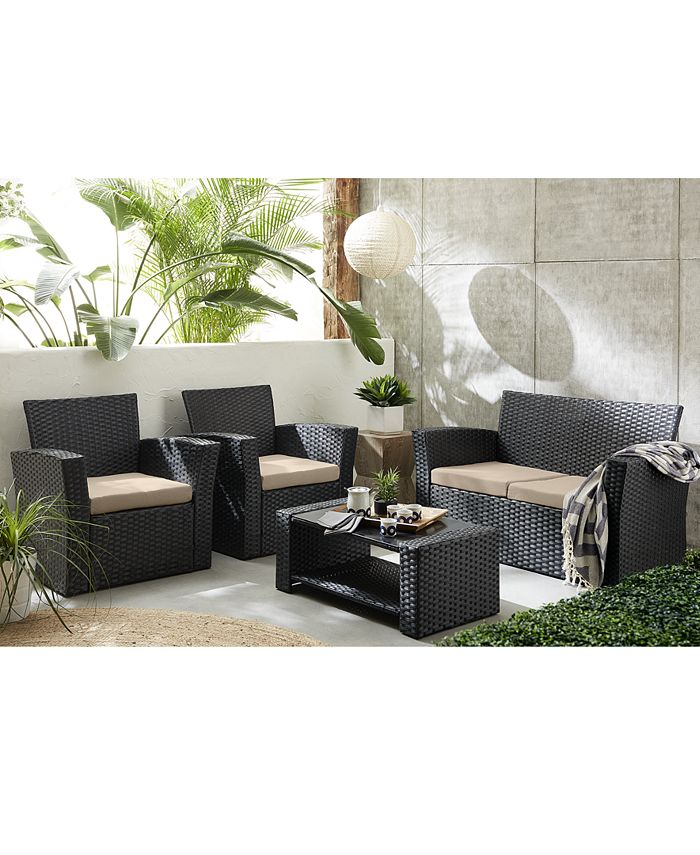 Westin Furniture 4-Piece Conversation Sofa Set with Cushions - Macy's