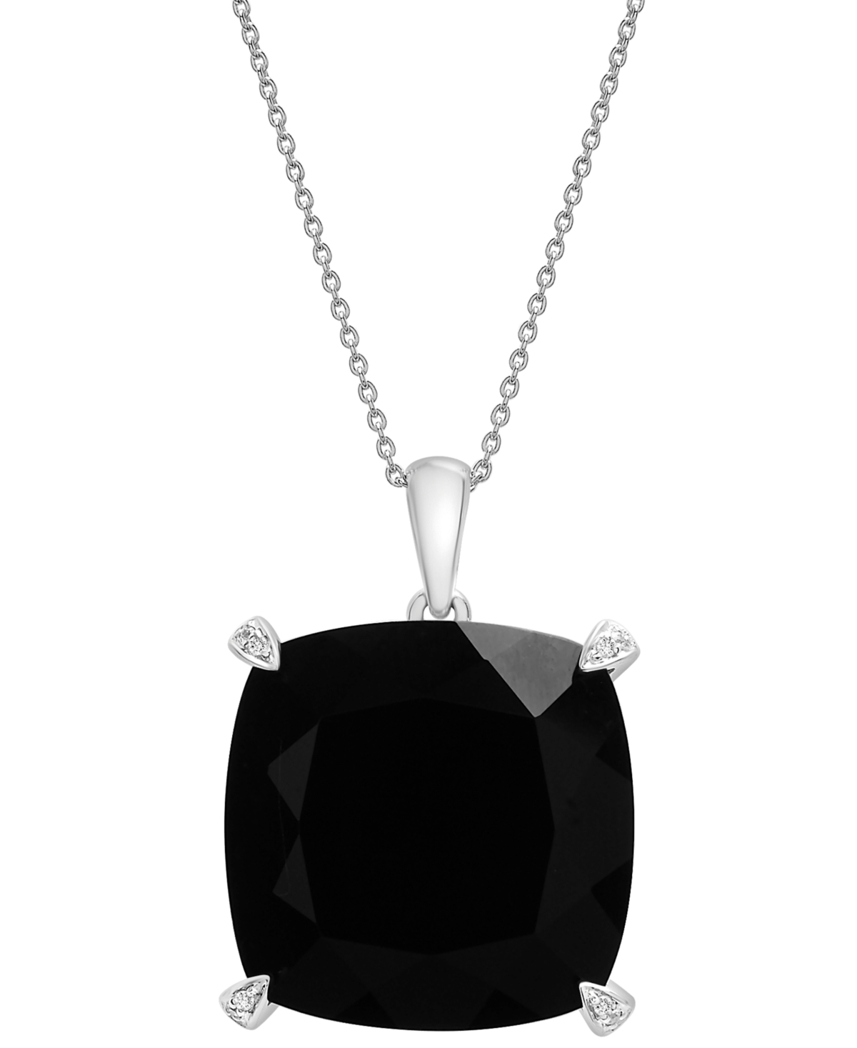 Click here for Onyx & Diamond Accent Necklace  17 + 1 extender -... prices