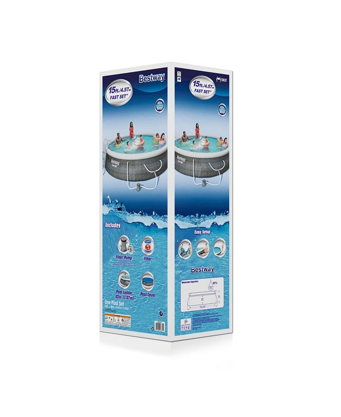 Bestway - Fast Set 15' Round Inflatable Pool Set - Macy's