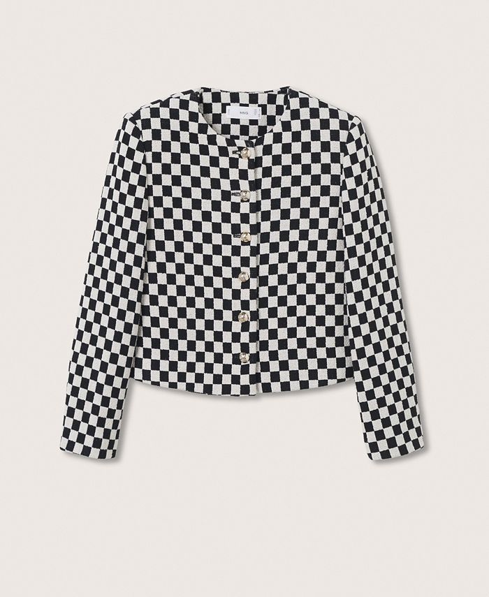 MANGO Women's Checked Texture Jacket - Macy's