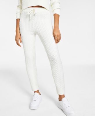 LEYDEN Cable-Knit Jogger Pants - Macy's