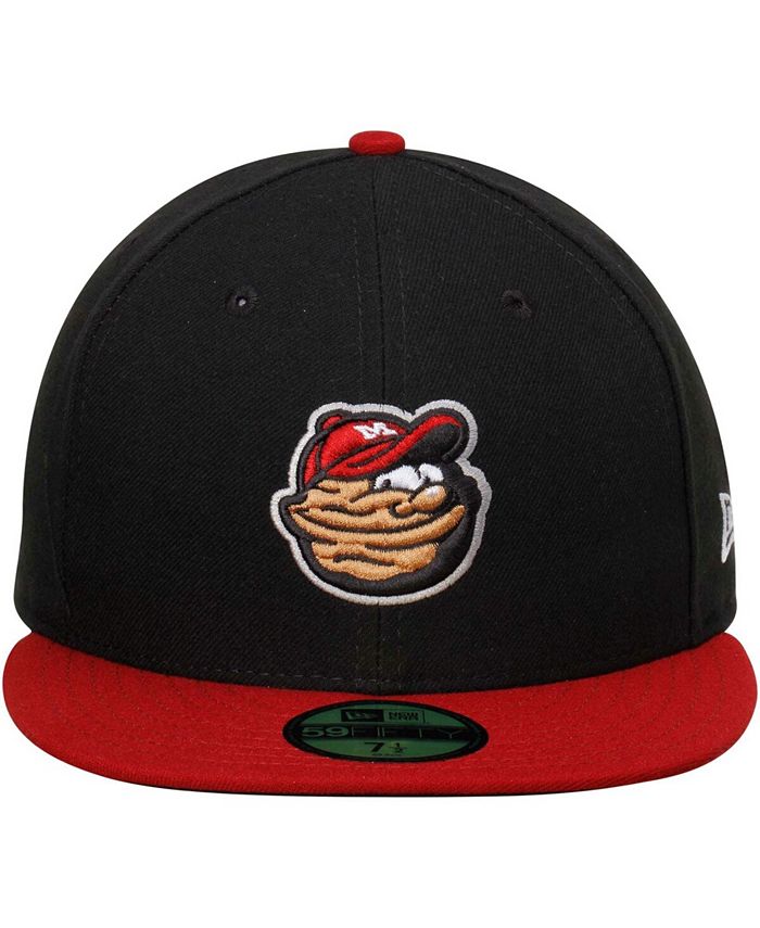 New Era Men's Black, Red Modesto Nuts Authentic 59FIFTY Fitted Hat - Macy's