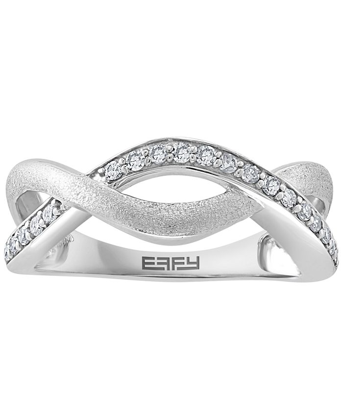EFFY Collection EFFY® Diamond Crossover Ring (1/5 ct. t.w.) in Sterling ...