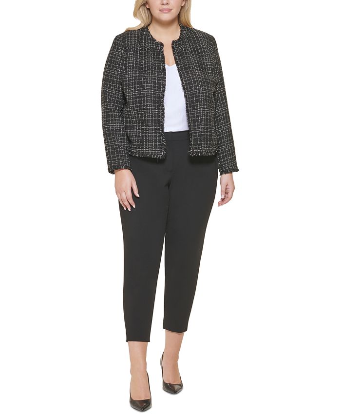 Calvin Klein Plus Size Tweed Jacket - Macy's