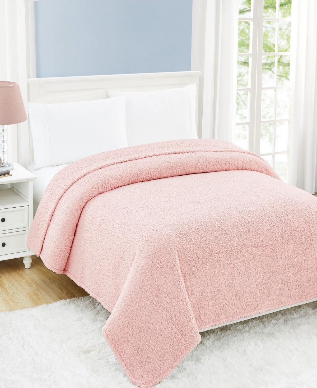 Click here for My World Cloud Sherpa Blanket  Twin Xl - Blush prices