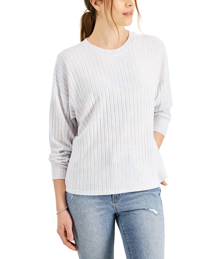 Style & Co Solid Rib-Knit Long Sleeve Top, Created for Macy's & Reviews ...