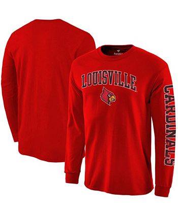 Fanatics Men's Red Louisville Cardinals Distressed Arch Over Logo Long ...