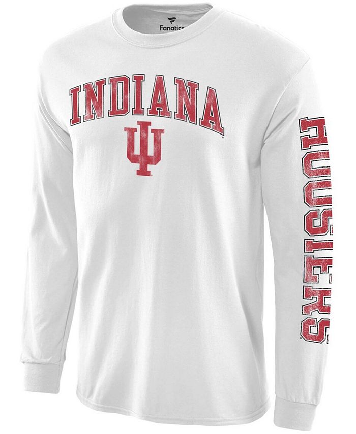 Fanatics Men's White Indiana Hoosiers Distressed Arch Over Logo Long ...