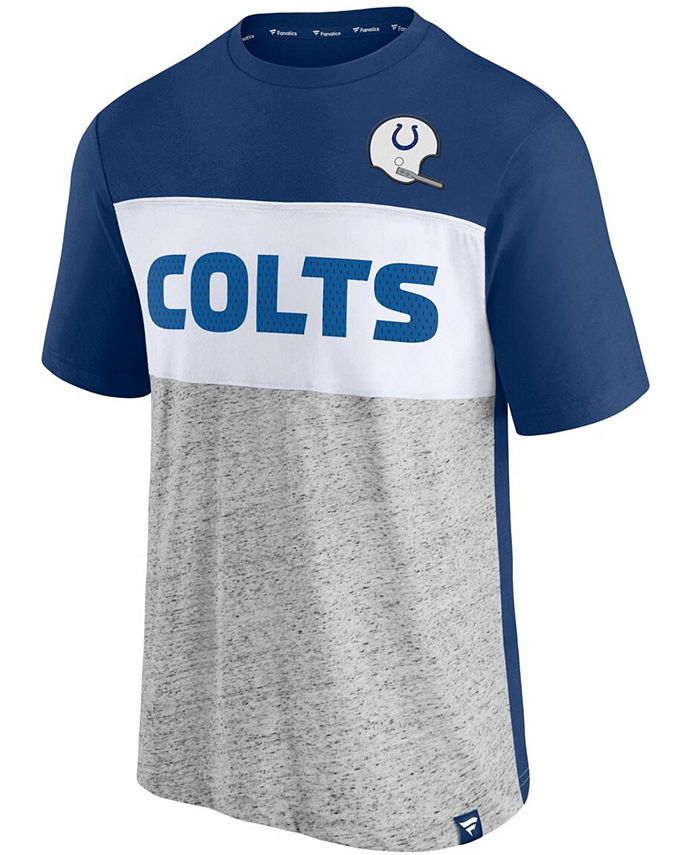 Fanatics Men's Royal, Heathered Gray Indianapolis Colts Throwback ...