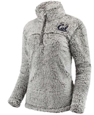 Women's Gray Cal Bears Sherpa Super Soft Quarter Zip Pullover Jacket ...