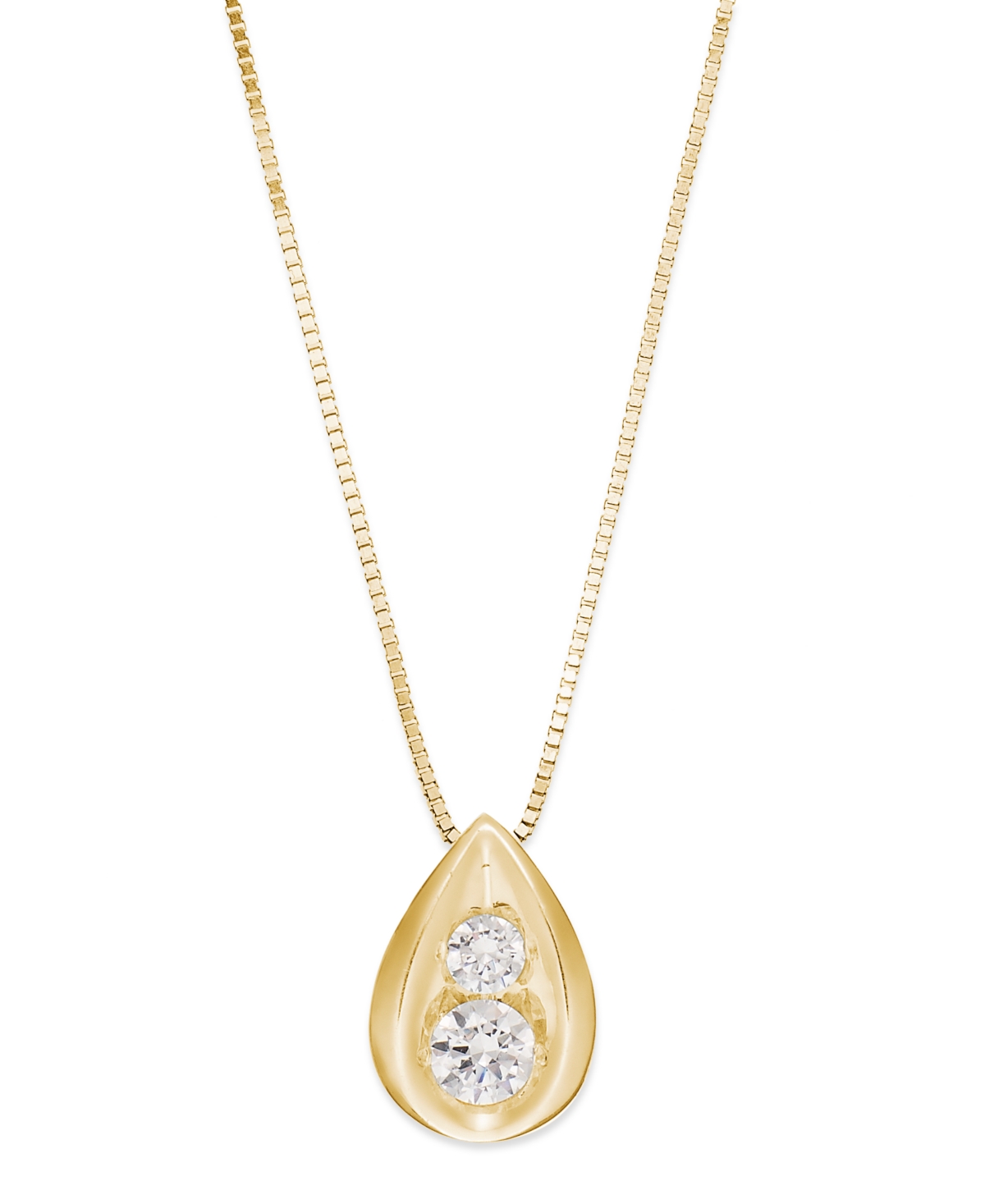 Click here for Diamond Teardrop Pendant Necklace in 14k Yellow or... prices